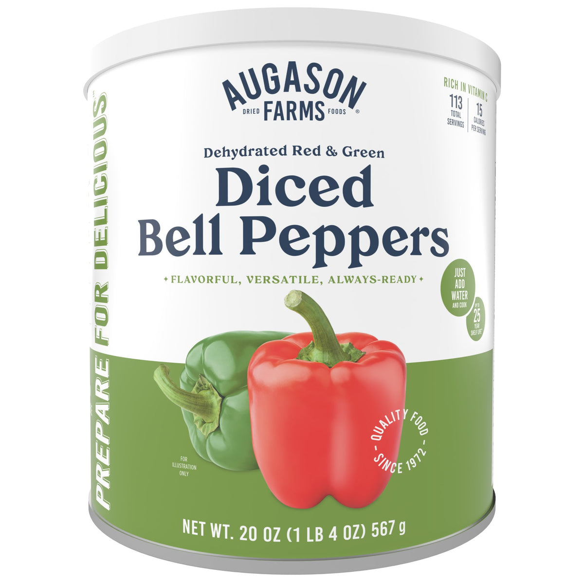 Dehydrated Diced Red & Green Bell Peppers - Augason Farms